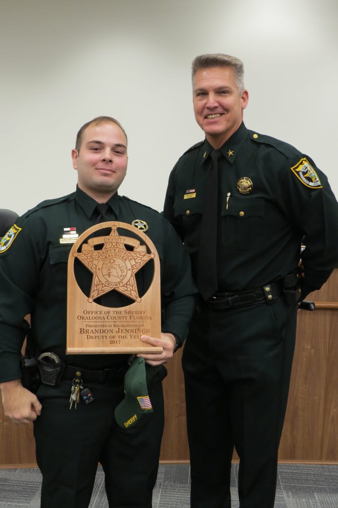 Brandon Jennings Names OCSO 2017 Deputy of the Year | Okaloosa County Sheriff's Office